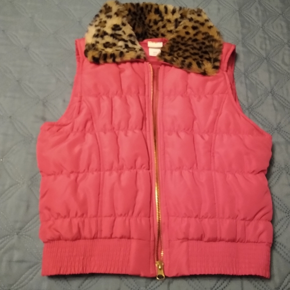 Circo | Jackets & Coats | Kids Red Puffer Vest With Animal Fur Collar ...